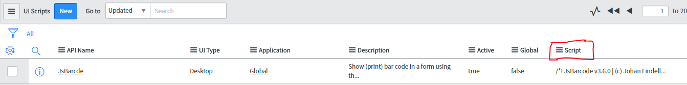 Show/print a barcode in a form using JsBarcode - ServiceNow Community